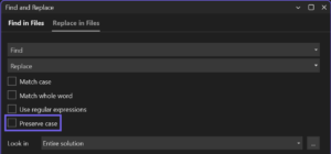 Keep your casing with Case-preserving Find and Replace - Visual Studio Blog