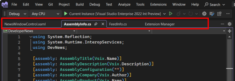 Scroll to expand document tabs - Visual Studio Blog