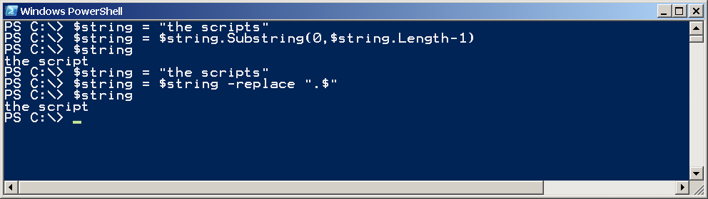Two Simple PowerShell Methods To Remove The Last Letter Of A String Scripting Blog