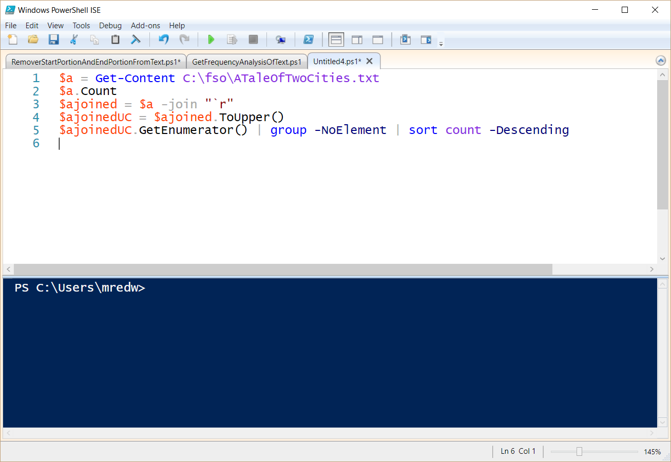 Read A Text File And Do Frequency Analysis By Using PowerShell 