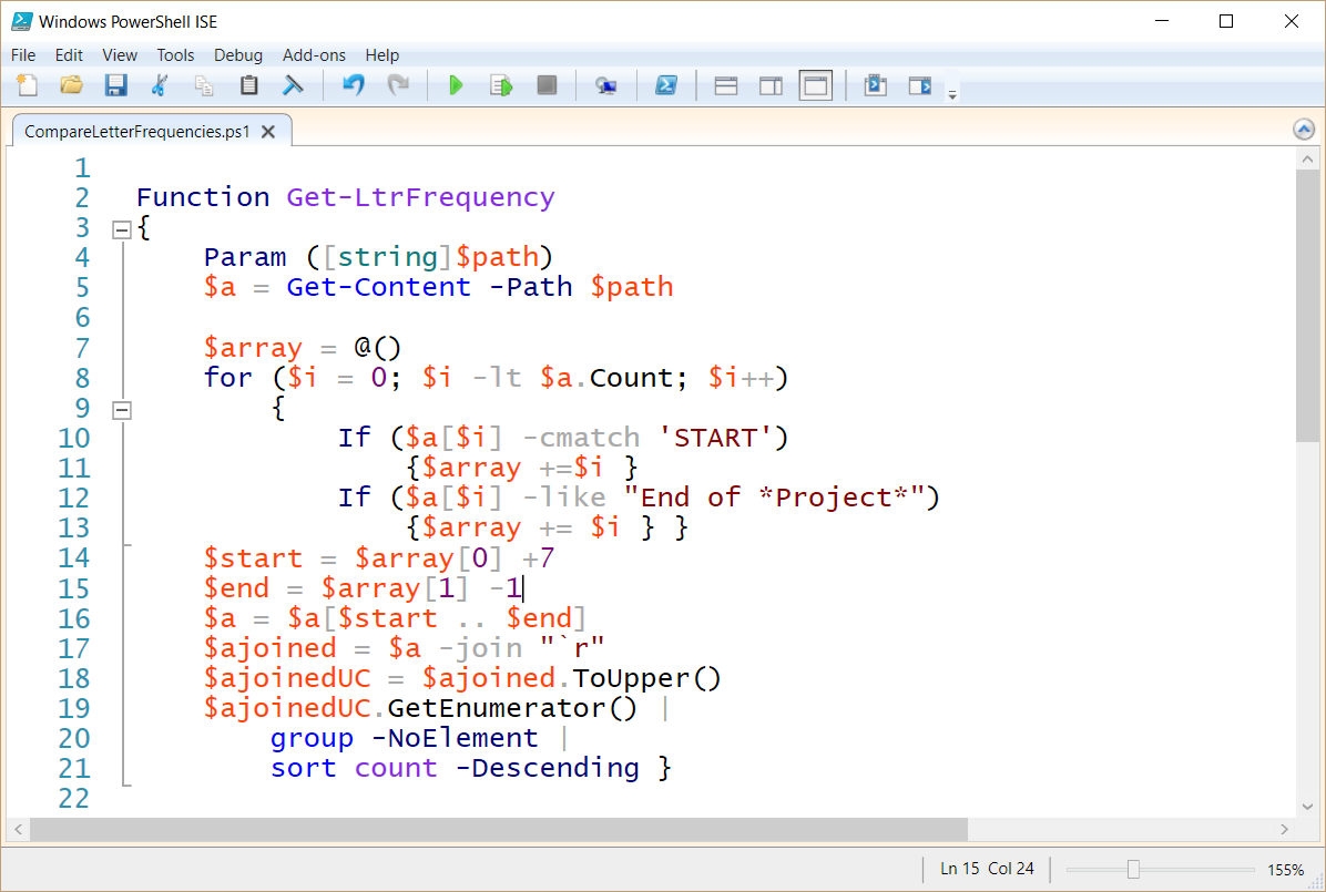Compare The Letter Frequency Of Two Text Files By Using PowerShell 